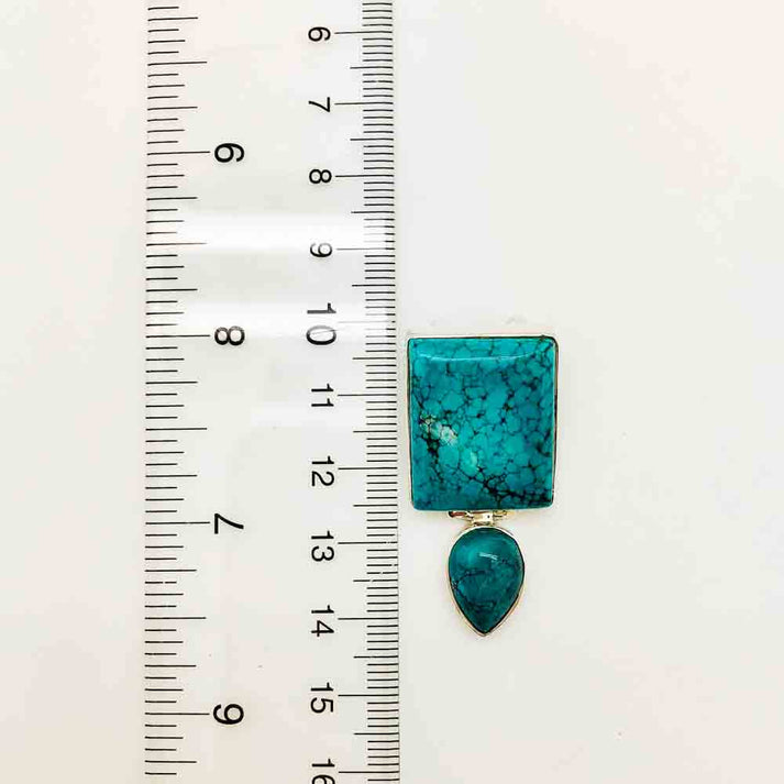 Turquoise Sterling Silver Pendant-Enhancer – Designer Sterling Silver